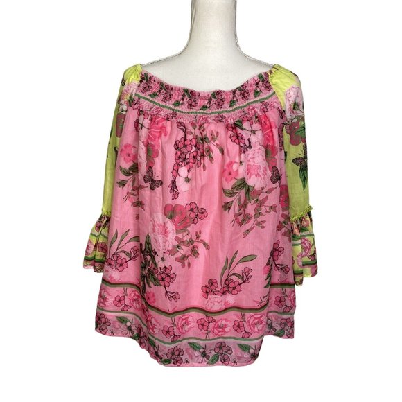 Colleen Lopez | Tops | Colleen Lopez Flounce Sleeve Smockneck Peasant ...